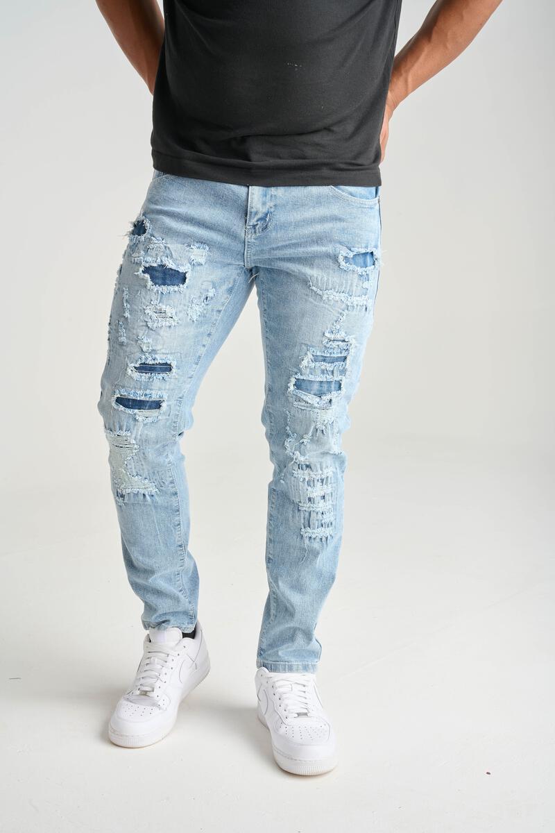 Light blue jeans ripped store