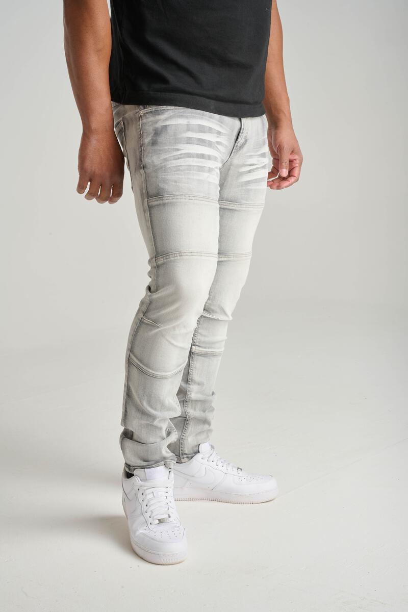 Spark 3D Crinkle & Cut Stretch Jean (Grey)