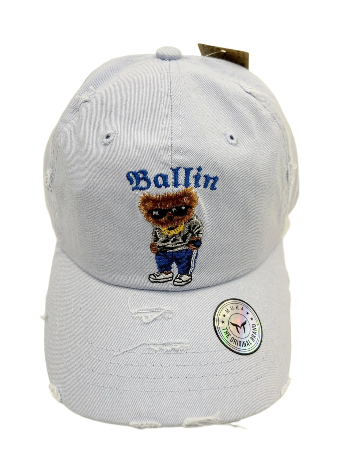 Muka Ballin Bear Dad Hat (Powder Blue)